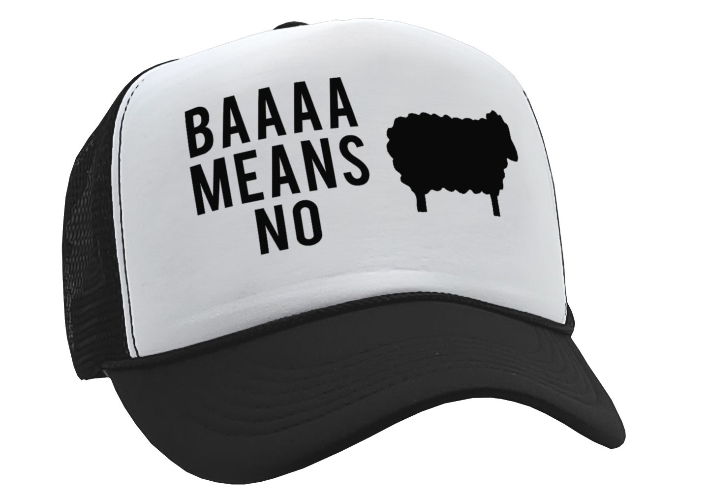 BAAAAAA MEANS NO - sheep parody joke gag - Vintage Retro Style Trucker